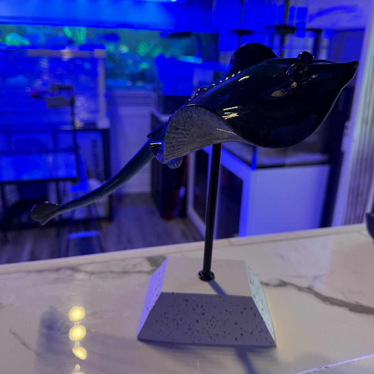 Stingray On Stand Statue Home Decor – Reef Paradise